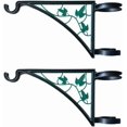 2 PCS Fence Post Hangers with Green Ivy Inserts, Plant Hanger, Garden ...