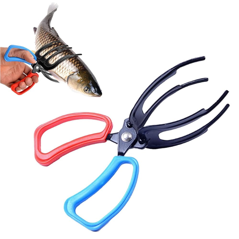 2 PCS Fishing Pliers Gripper, 2025 Upgrade Metal 3 Claw Fish Catch ...