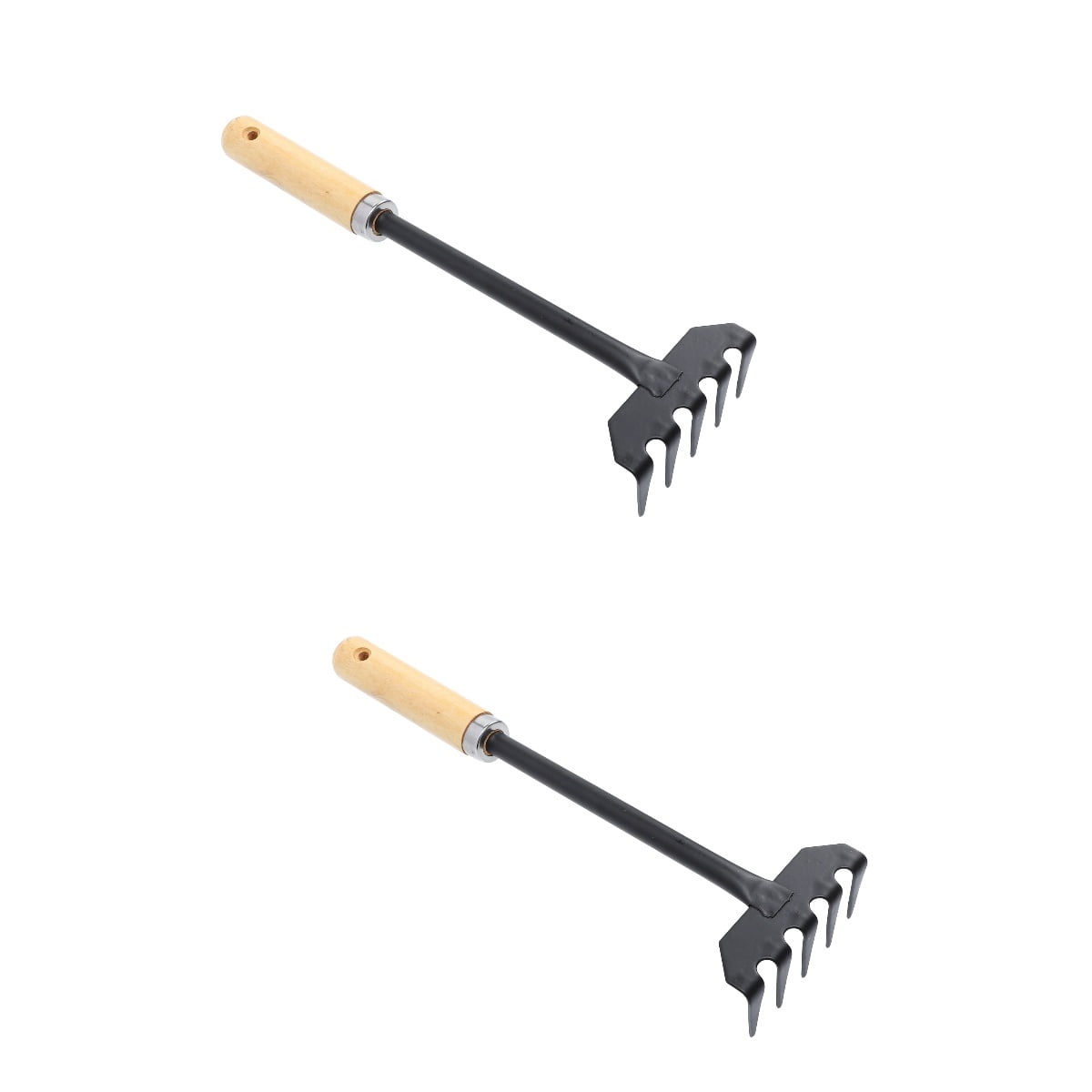 2 PCS Five Tooth Rake Mini Grass Rake Heavy Duty Rake Garden Tools Iron ...