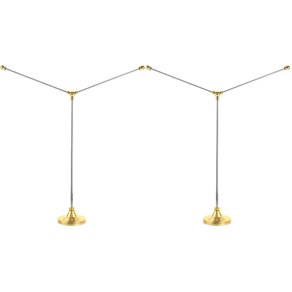 FENGGUIQU 2Set Golden Flag Display Pole VShaped Base Metal Construction ...