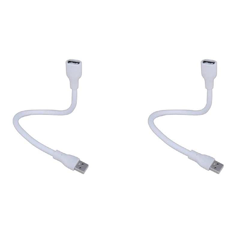 2 PCS Flexible USB Extension Cables Male to Female with 2 Cores Power ...