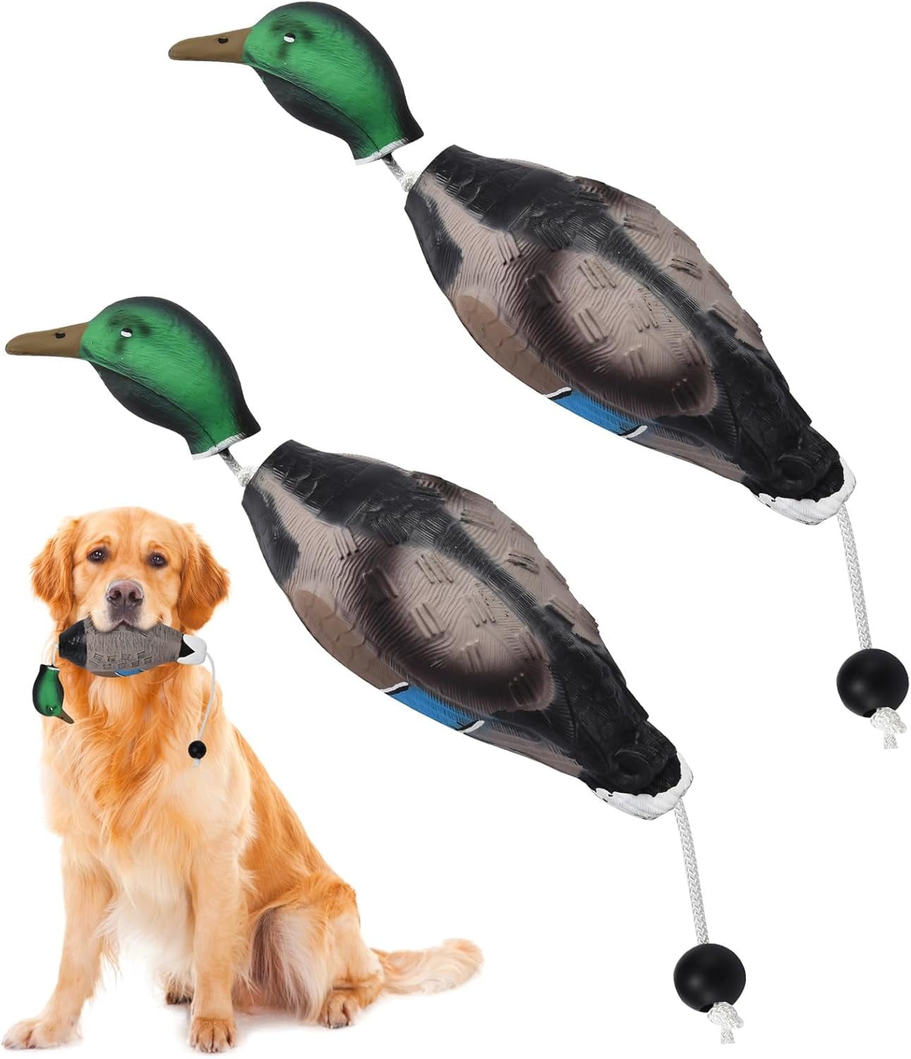 2 PCS Floatable Realistic Duck Dummy for Dog Retriever Training, Hunting Dog Recognition ...