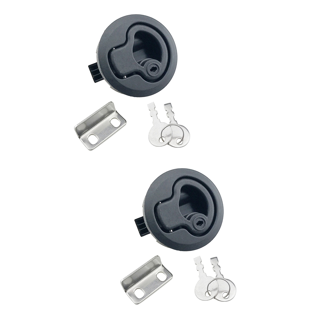 2 PCS Flush Pull Latch Lift Handle Mount Door Locks Universal Hasp The ...