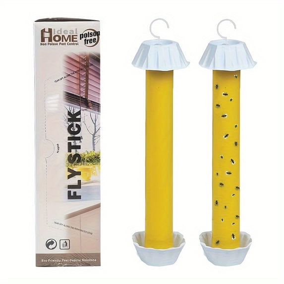 2 PCS Fly Stick Super Sticky Fly Trap, Hanging Fly Traps for Indoor ...