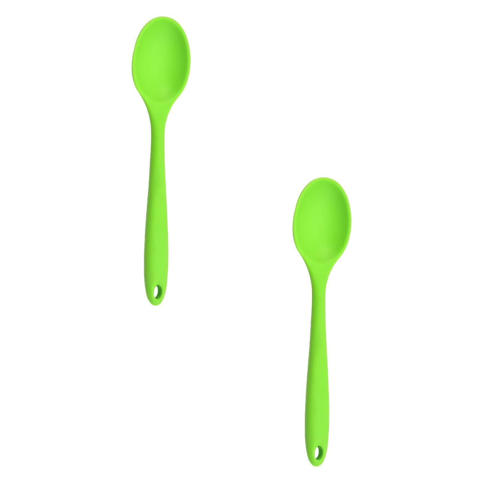 2 PCS Food Grade High Temperature Silicone Small Spoon Dense Mixing ...