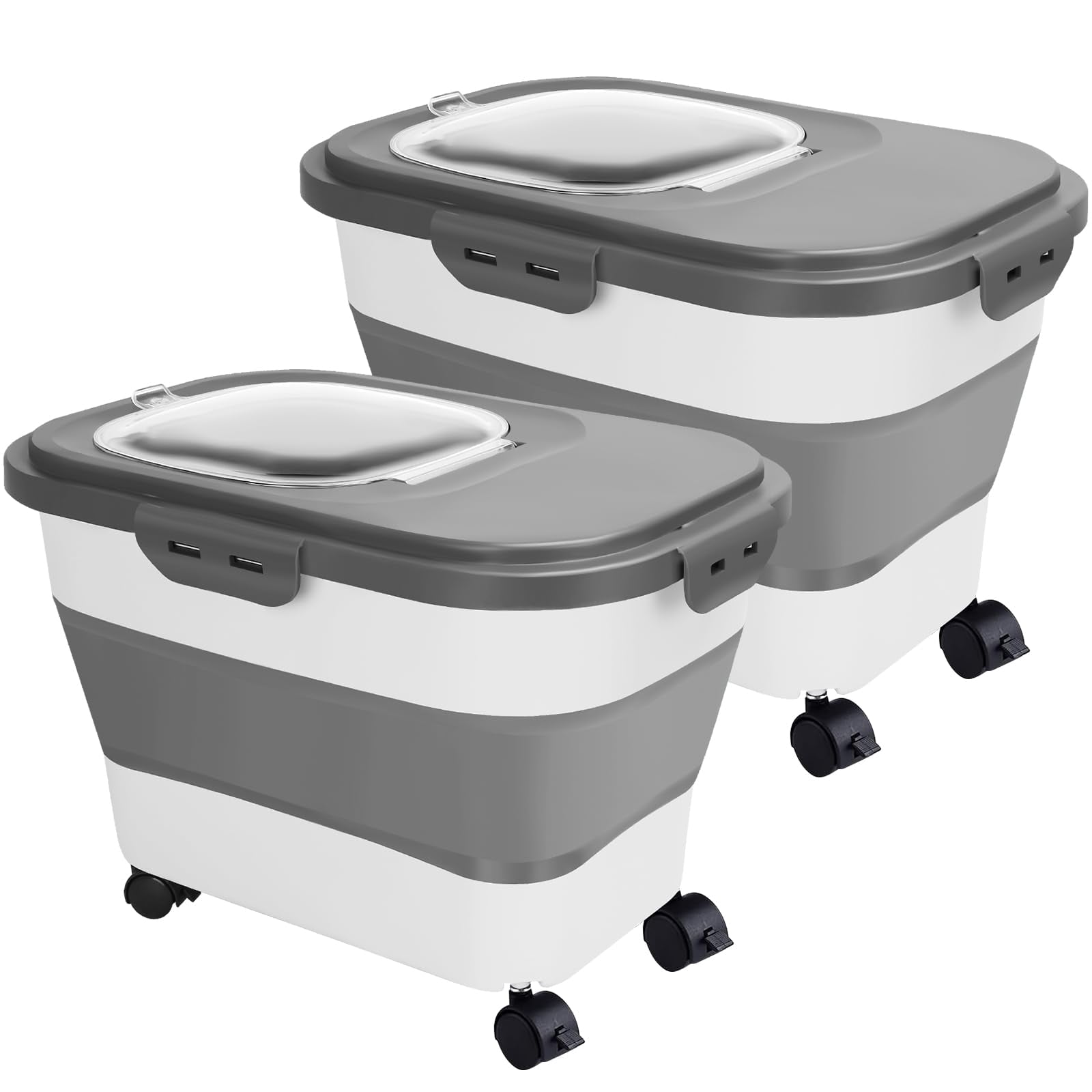 2 PCS Food Storage Containers 20 Lbs Collapsible Dog Food Storage ...