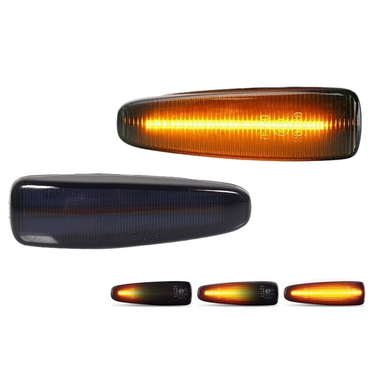 2 PCS Front LED Side Marker Lights Smoked Lens Amber Color Side Fender ...