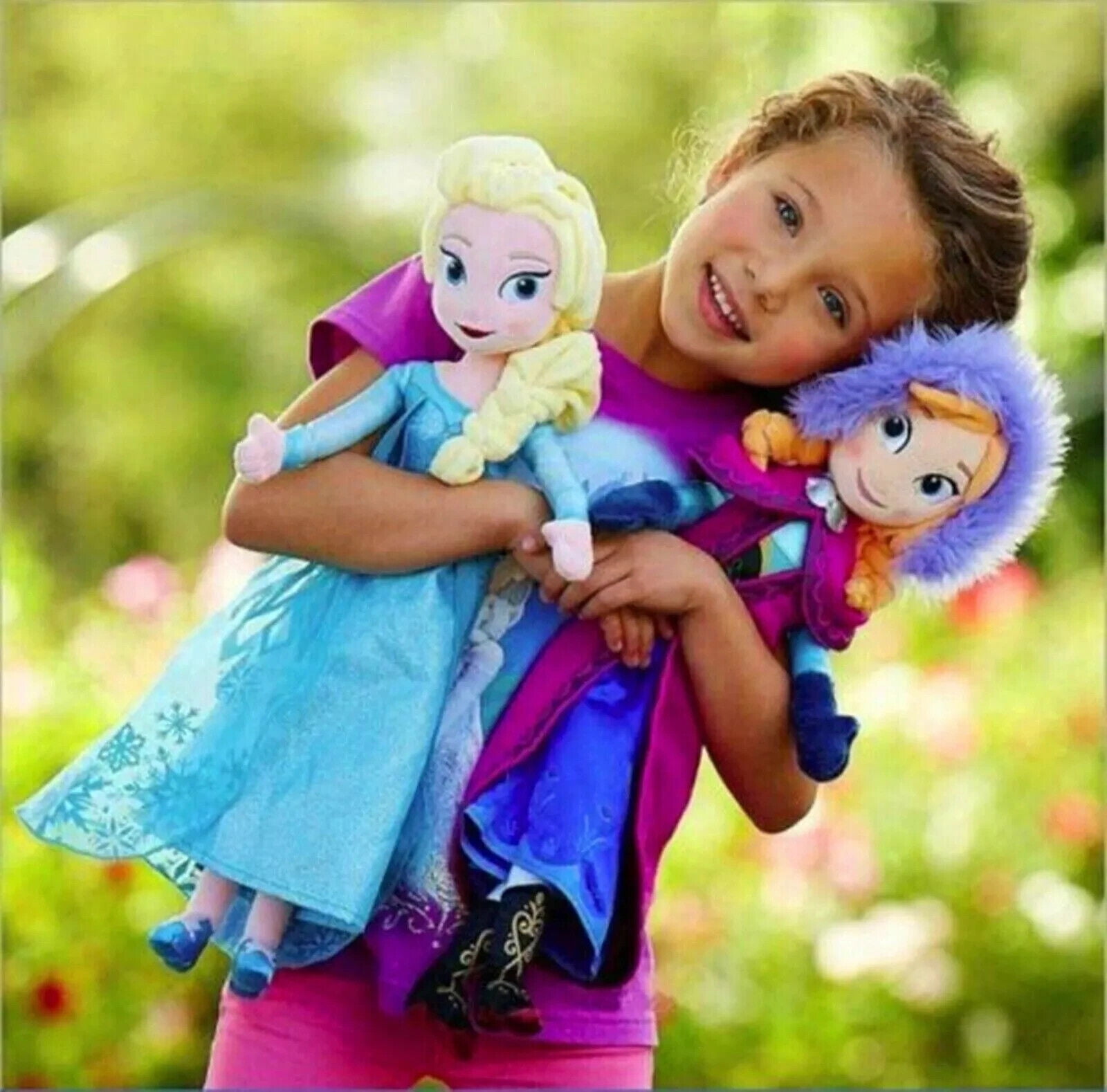 2 PCS Frozen Movie Queen Elsa & Anna Plush Soft Doll Gift Collection ...