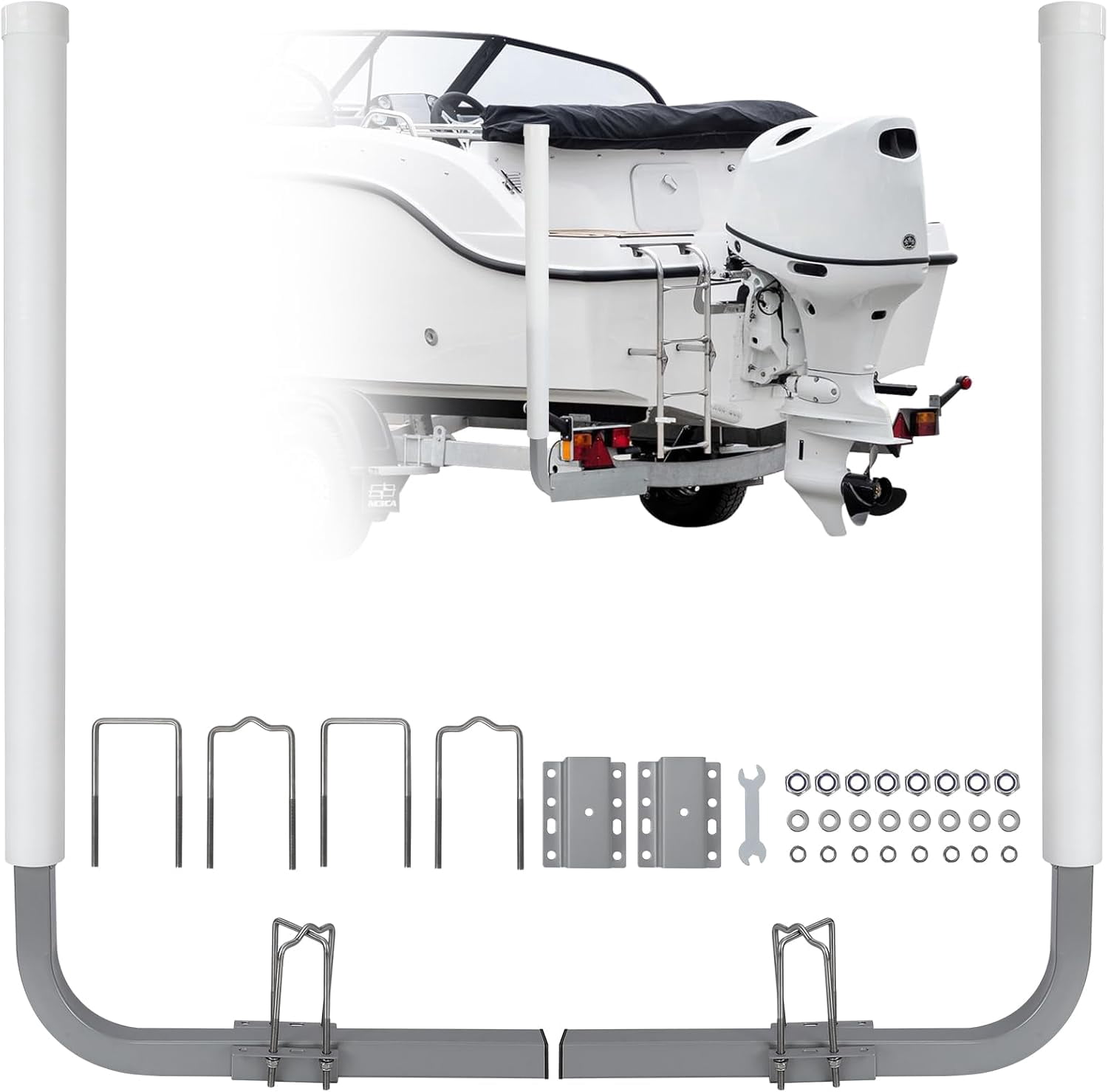 2 PCS Galvanized Steel Trailer Guide Poles - Adjustable 40 to 60 Inch ...