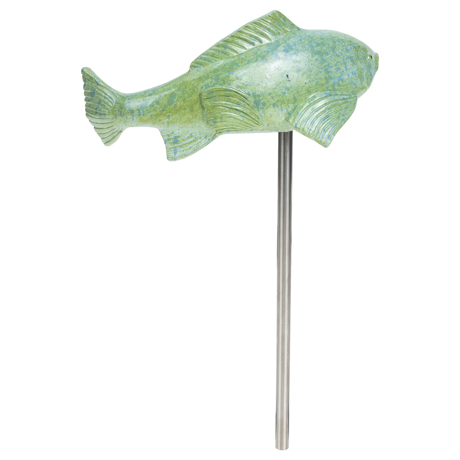 2 PCS Garden Resin Fish Yard Decoration Stake Tank Light Green ...