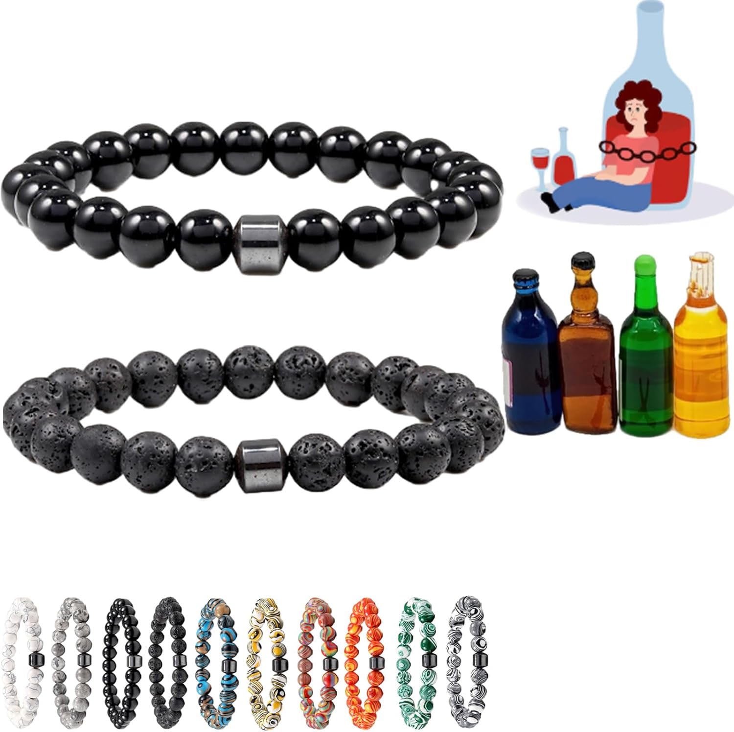 2 PCS Glame Anti Bracelet, 2025 New Anti- Bracelet for Women/Men, Stop ...