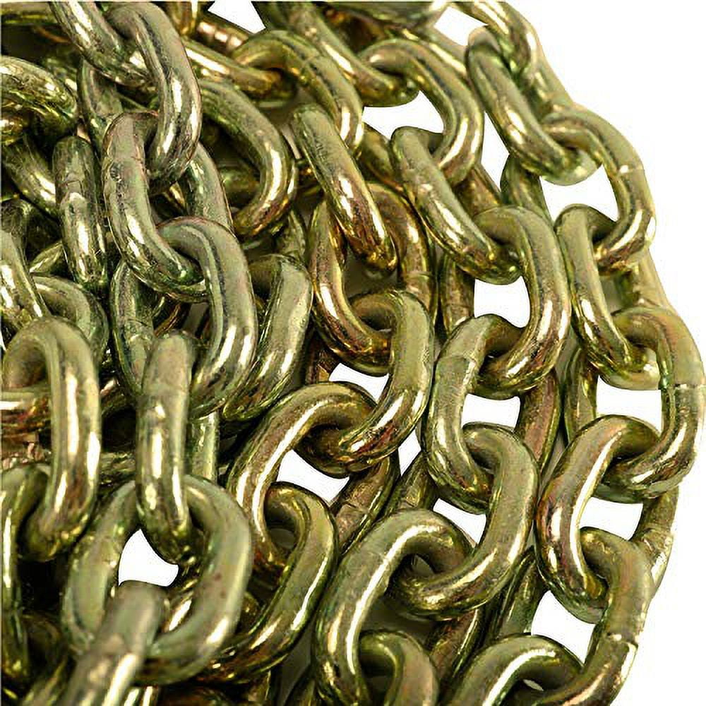 2 PCS Grade 70 Tie Down Binder Chain 5/16 Inch x 10 Feets Transport Tow Chain J Hook Long Shank ...