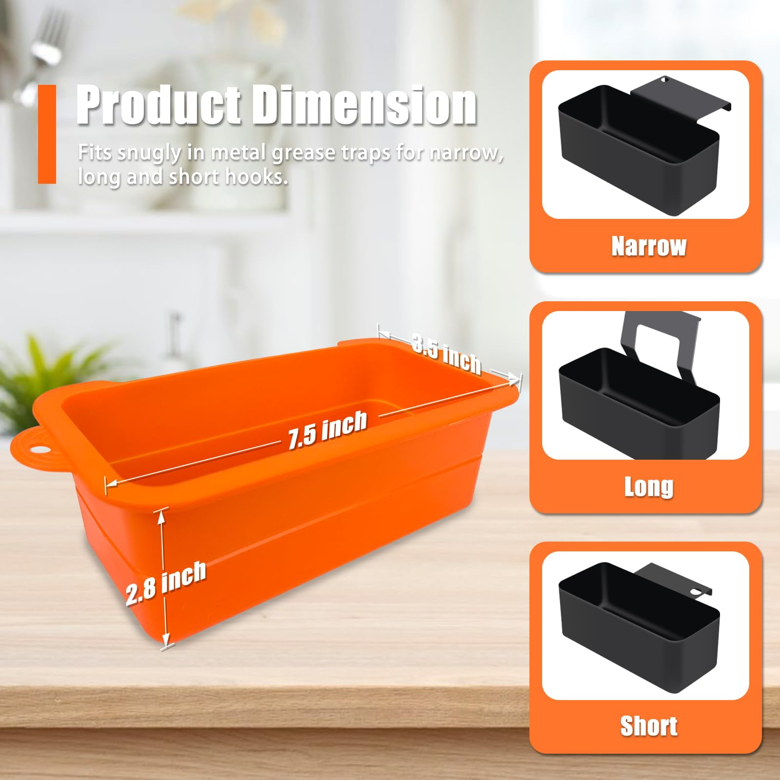 2 PCS Griddle Accessories Grease Catcher for Blackstone, Silicone ...