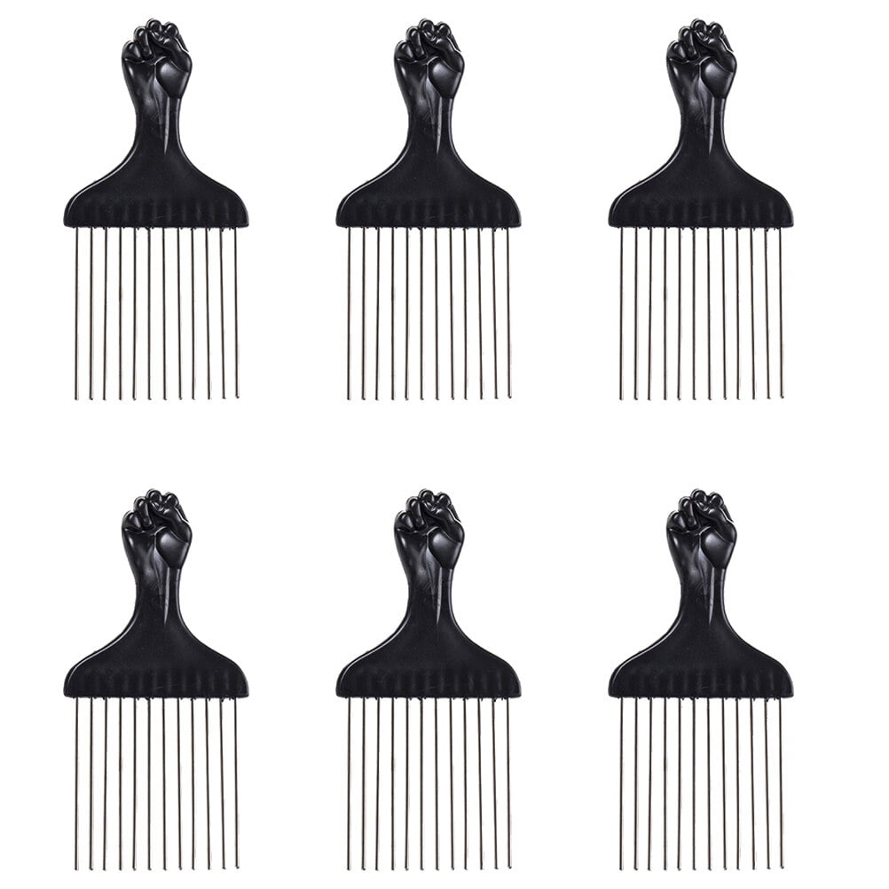 2 PCS Hair Brush Comb with Metal Pick Combs Terminator Man Black ...
