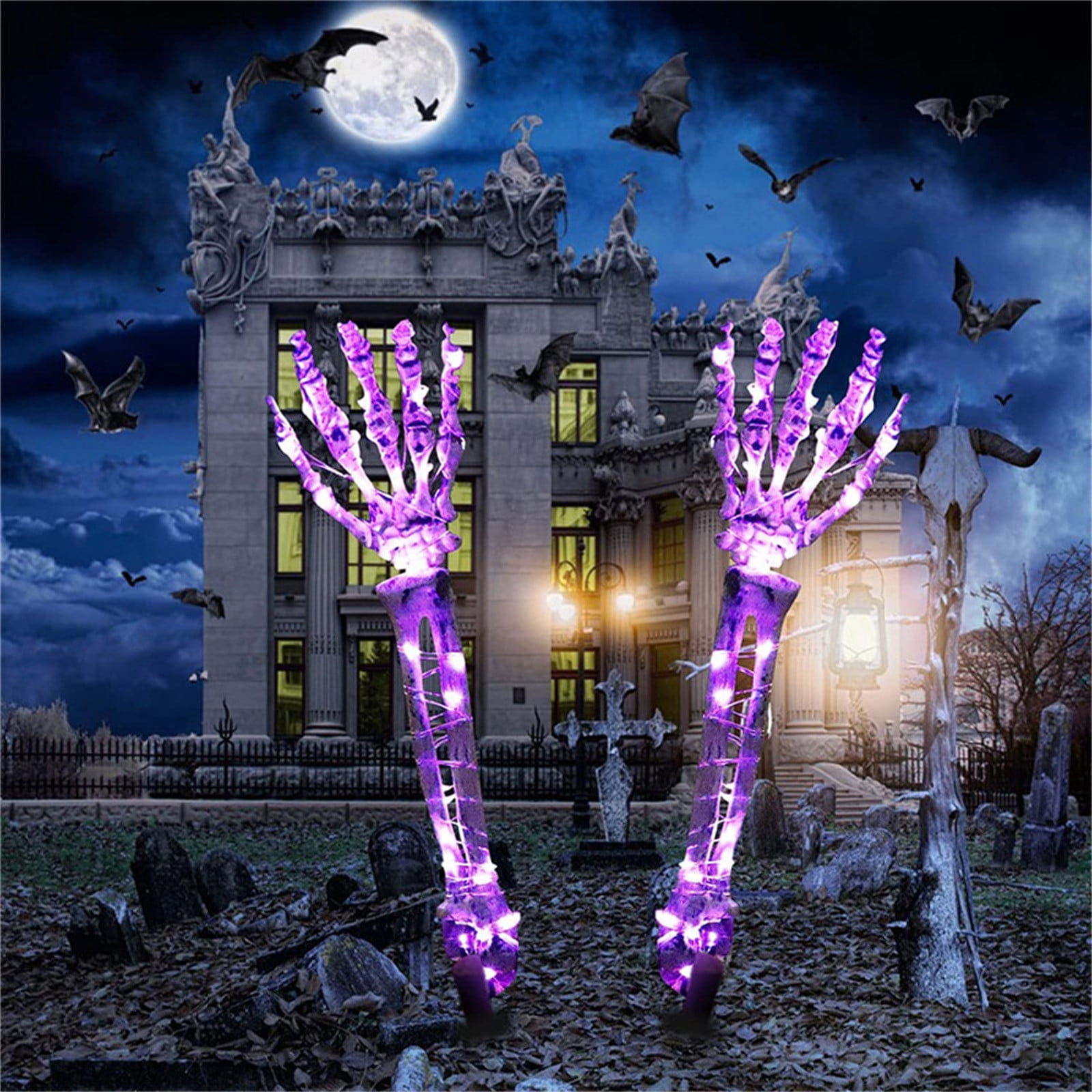 2 PCS Halloween Decorations Clearance Halloween Skeleton Hands ...