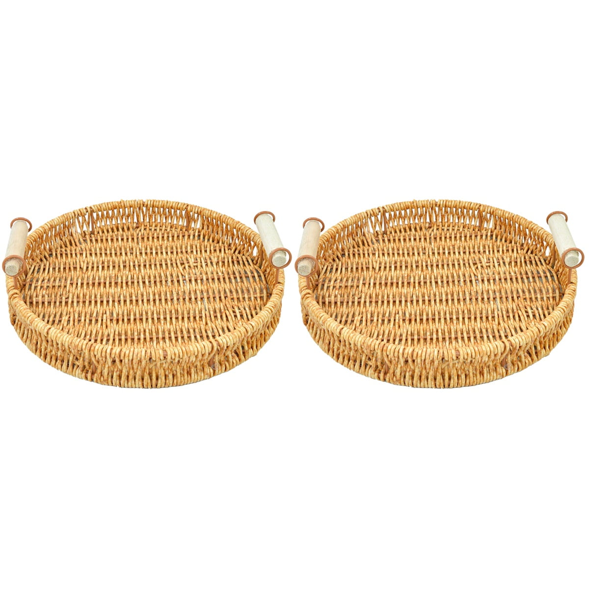 2 PCS Hamper Kitchen Decoration Woven Fruits Basket Rattan Woven Basket ...