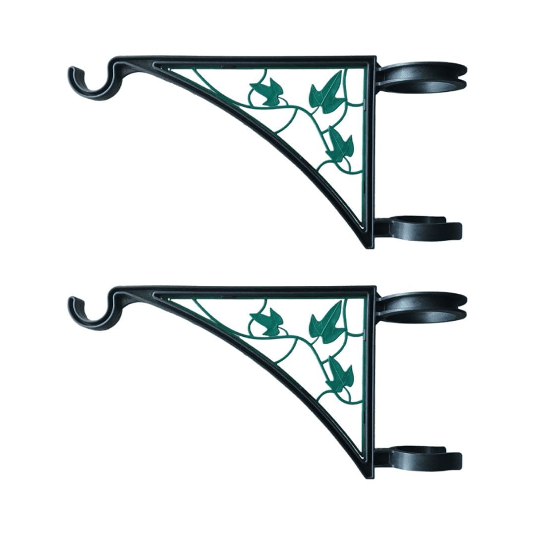 "Hangs EZ 2 PCS Outdoor Fence Post Hangers with Green Ivy Inserts, Fits ...