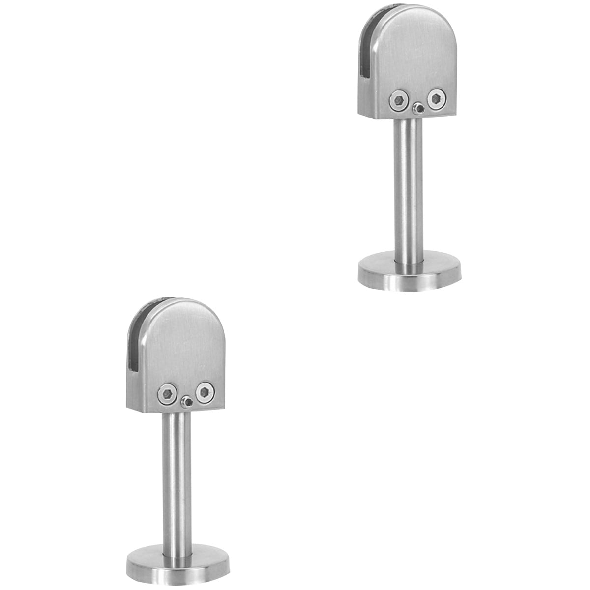 2 Count Stainless Steel Glass Support Rod Shelf Brackets Base Holder ...