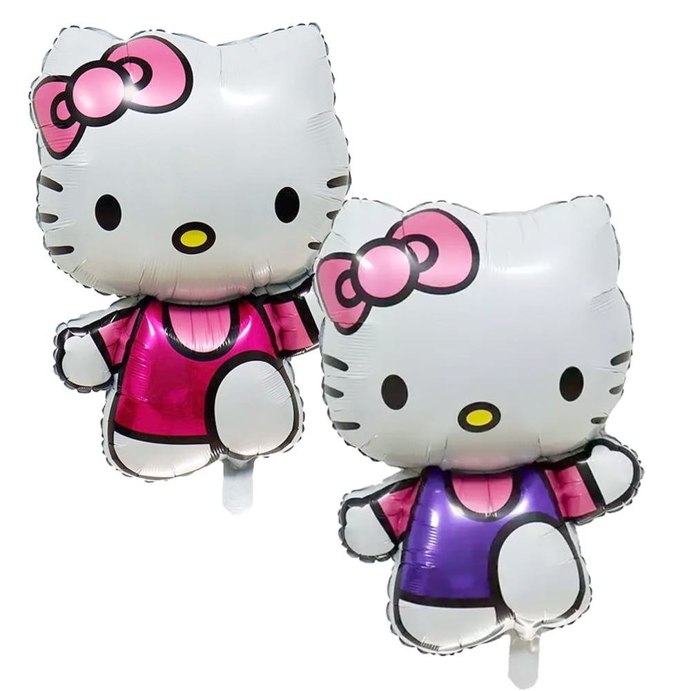2 PCS Hello Kitty Balloons Cat Foil Balloons Cartoon Birthday Party ...
