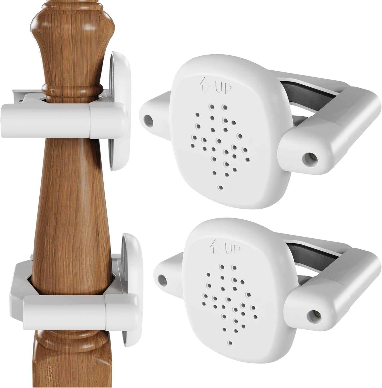 2 PCS No Hole Stairway Baby Gate Mounting Kit, Baby Gate Banister ...