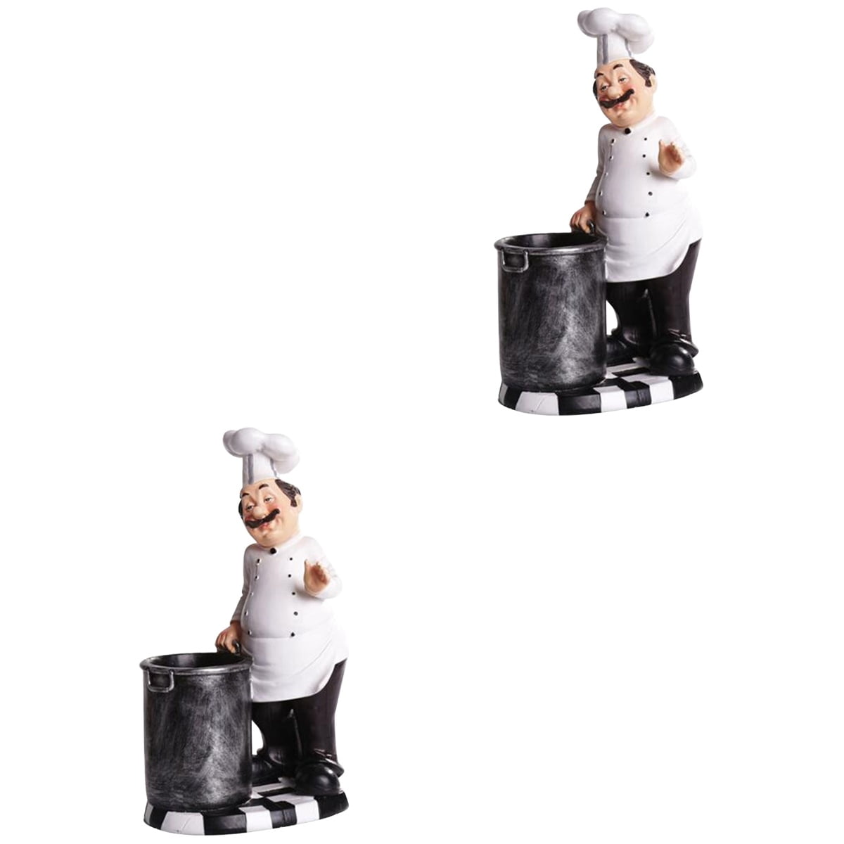 2 PCS Home Fat Chef Figurines Shelf Decor Decorations White - Walmart.com