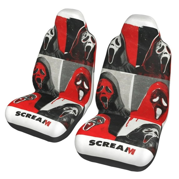 2 PCS Horror Movie Scre-am0 Car Seat Covers Cartoon Car Interior Seat ...