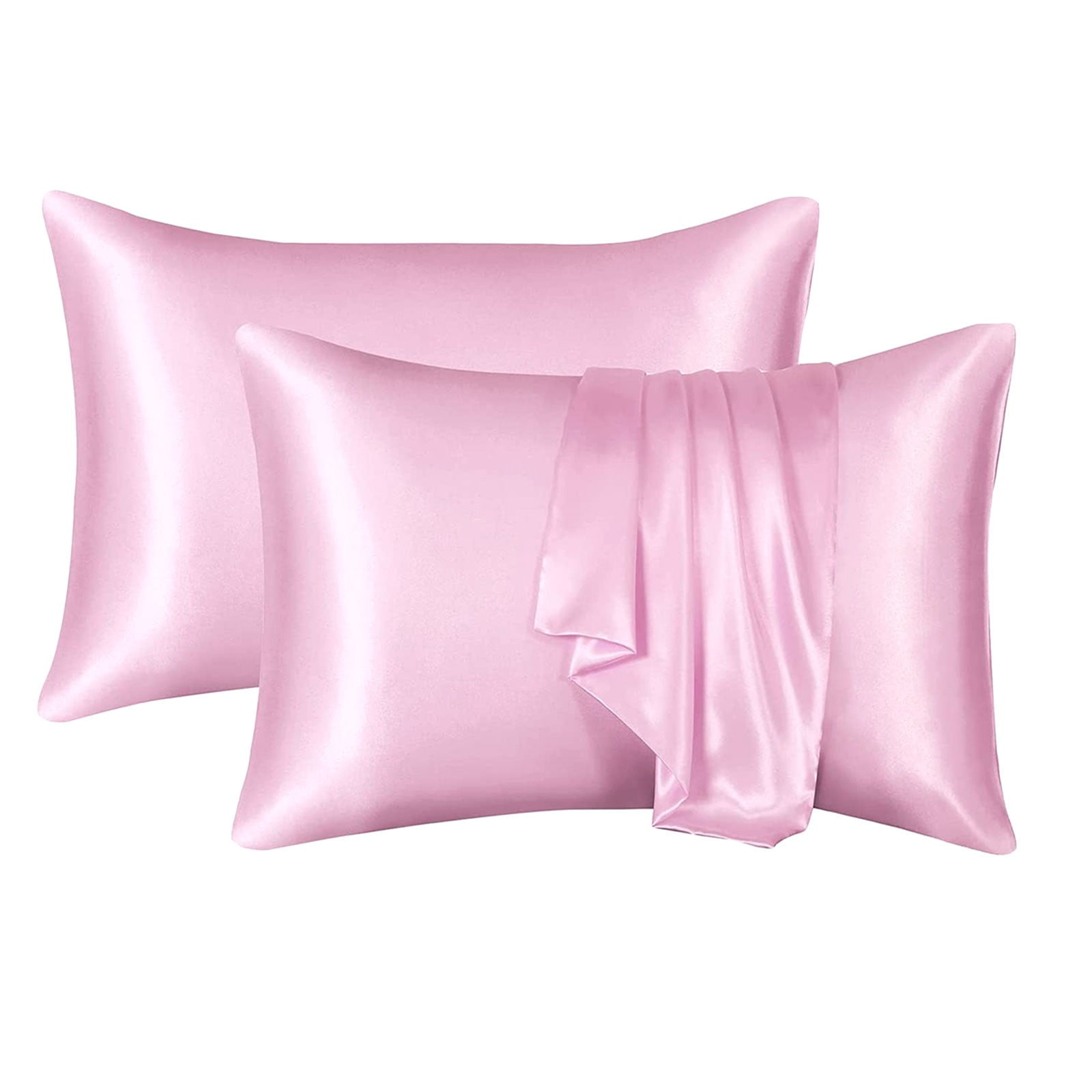 2 PCS, Imitation Silk Pillowcase Both Sides Soft Breathable Smooth Silk ...
