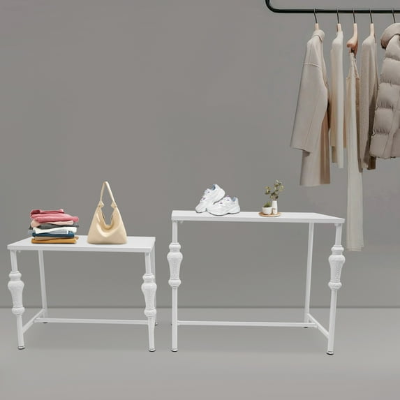 2 PCS Industrial Retail Display Tables, Standing Clothing Shoes Display ...