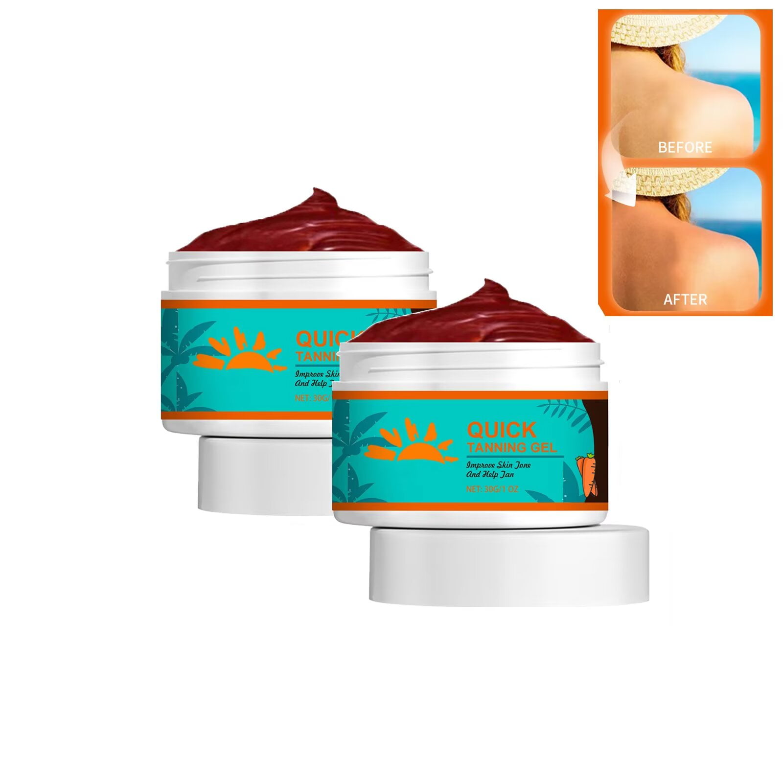 2 PCS Intensive Tanning Gel Tanning Accelerator for Outdoor Sun and ...