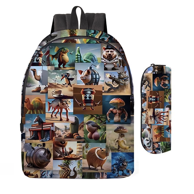 2 PCS Italian Brainrot Backpack, 2025 Hot School Backpack, Back to ...