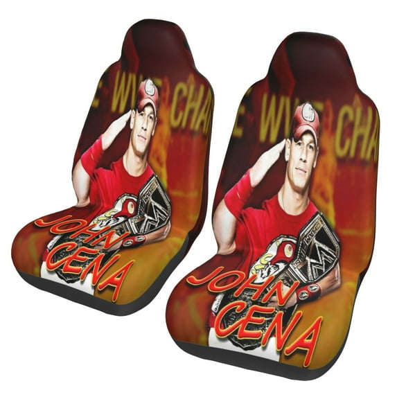 2 PCS John Wrestler Cena Car Seat Covers Cartoon Car Interior Seat ...