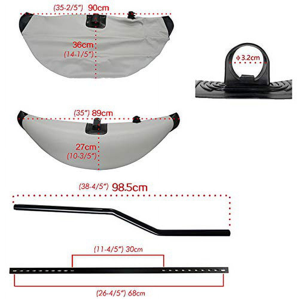 2 PCS Kayak Stabilizer PVC Inflatable Pontoon Fishing Float Tube Kit ...