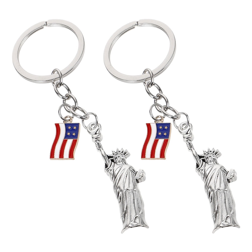 2 PCS Key Chain Accessories Statue of Liberty Keychain Pendants ...