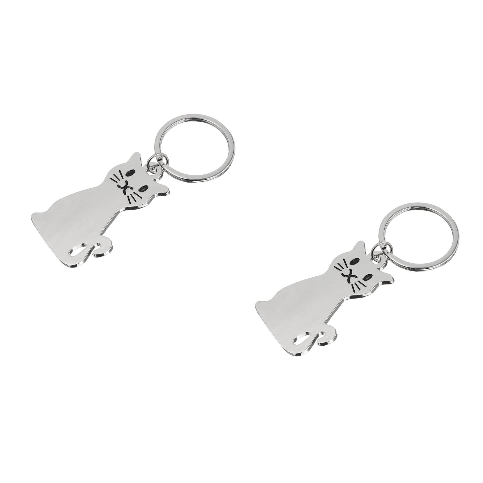 2 PCS Key Pendant Cat Keyring Rings Decorative Keychain Keychains for ...