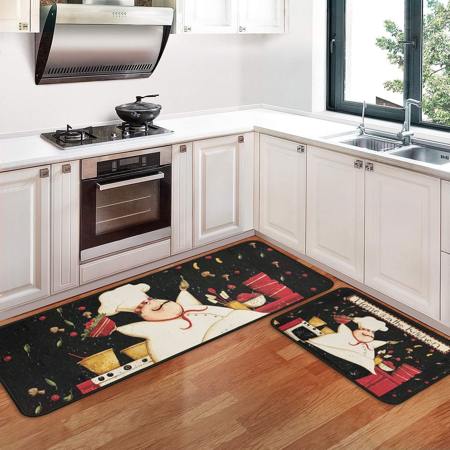 2 PCS Kitchen Rugs and Mats Washable, Soft Super Absorbent Fat Chef ...