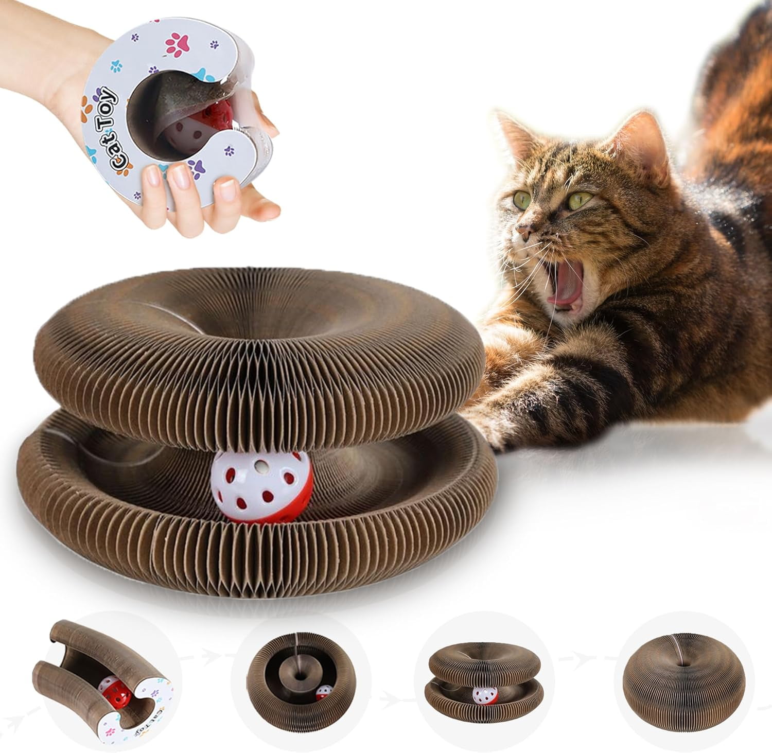 2 PCS Kitty Kurlz cat Toy Magic Organ Cat Scratching Board Toy Kitty ...