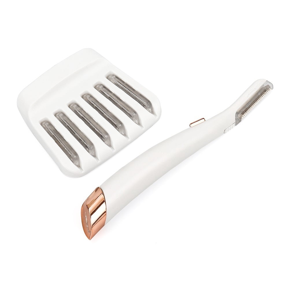 2 PCS LED Light Facial Epilator with 6PCS Replacement Blade Eyebrow ...