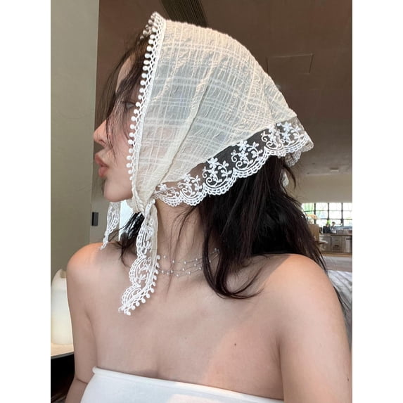 2 PCS Lace Bandana Head Scarf for Women, Cute Hair Scarf Headband ...