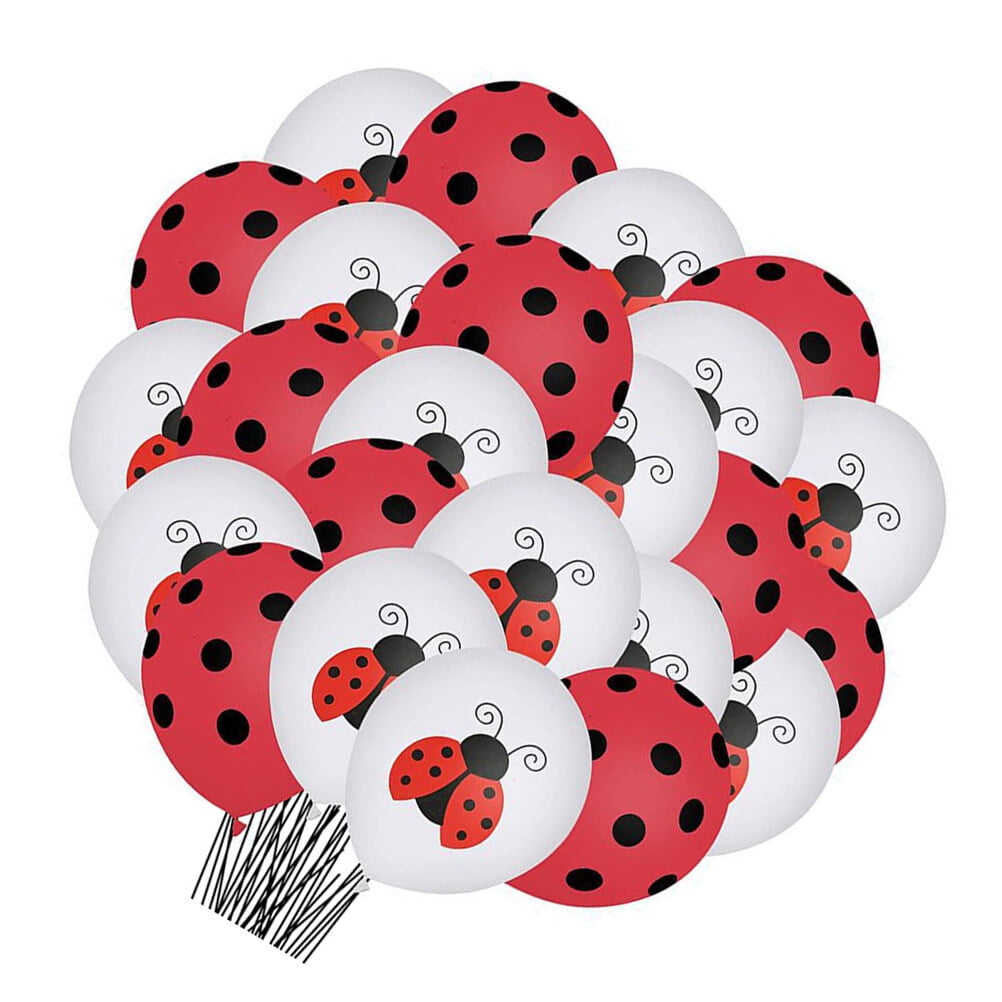 2 PCS Ladybug Balloon Party Decorations Stand Theme Balloons Baby Miss ...