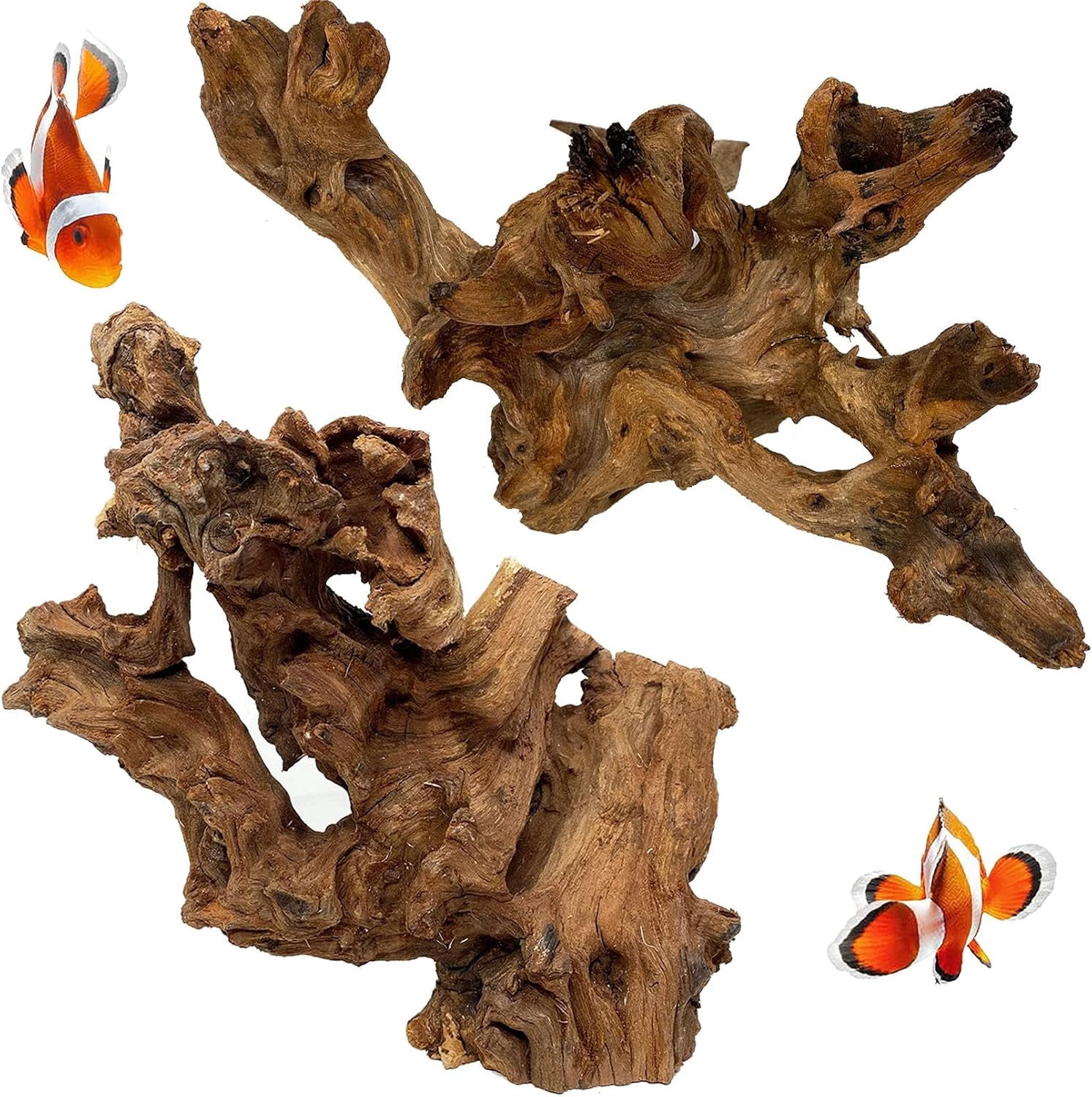2 PCS Large Aquarium Driftwood, 7.5''-12''Natural Fish Tank Driftwood ...