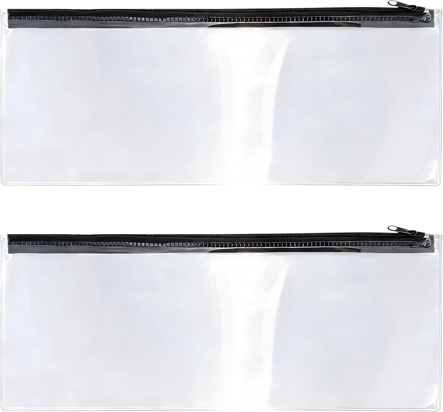 2 PCS Large Clear Pencil Cases Fit Standard 30 cm Ruler, Sturdy See ...