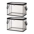 2 PCS Large Heavy-Duty Thick Plastic Clear Storage Bag for Clothes ...