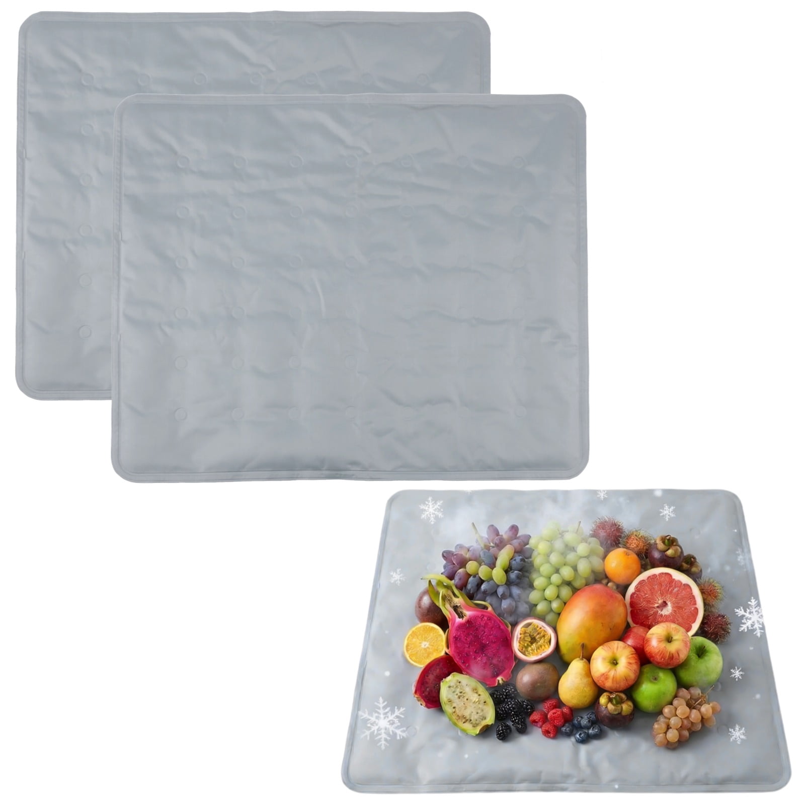 2 PCS Large Reusable Freezable Ice Mat, 23.6 x 19.7 in Foldable ...