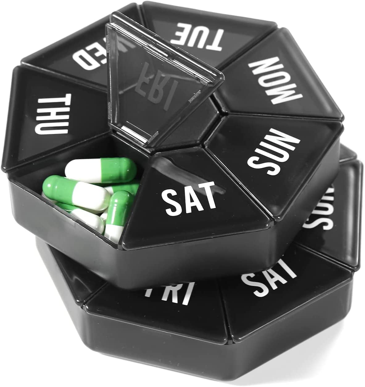 GIIYAA Large Weekly Pill Organizer, 7 Day Vitamin Pill Box, Arthritis ...