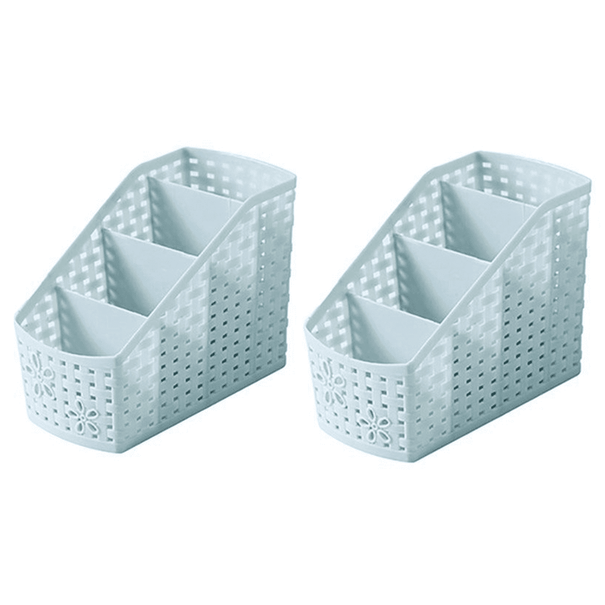 2 PCS Light Blue Plastic Storage Finishing Rack Exquisite Crafts Box ...