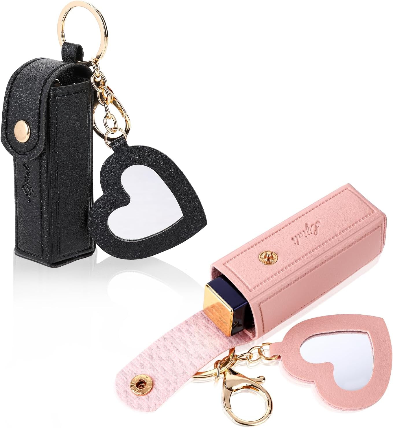 2 PCS Lipstick Holder Keychain Chapstick Holder Lip Balm Holder Keyring ...