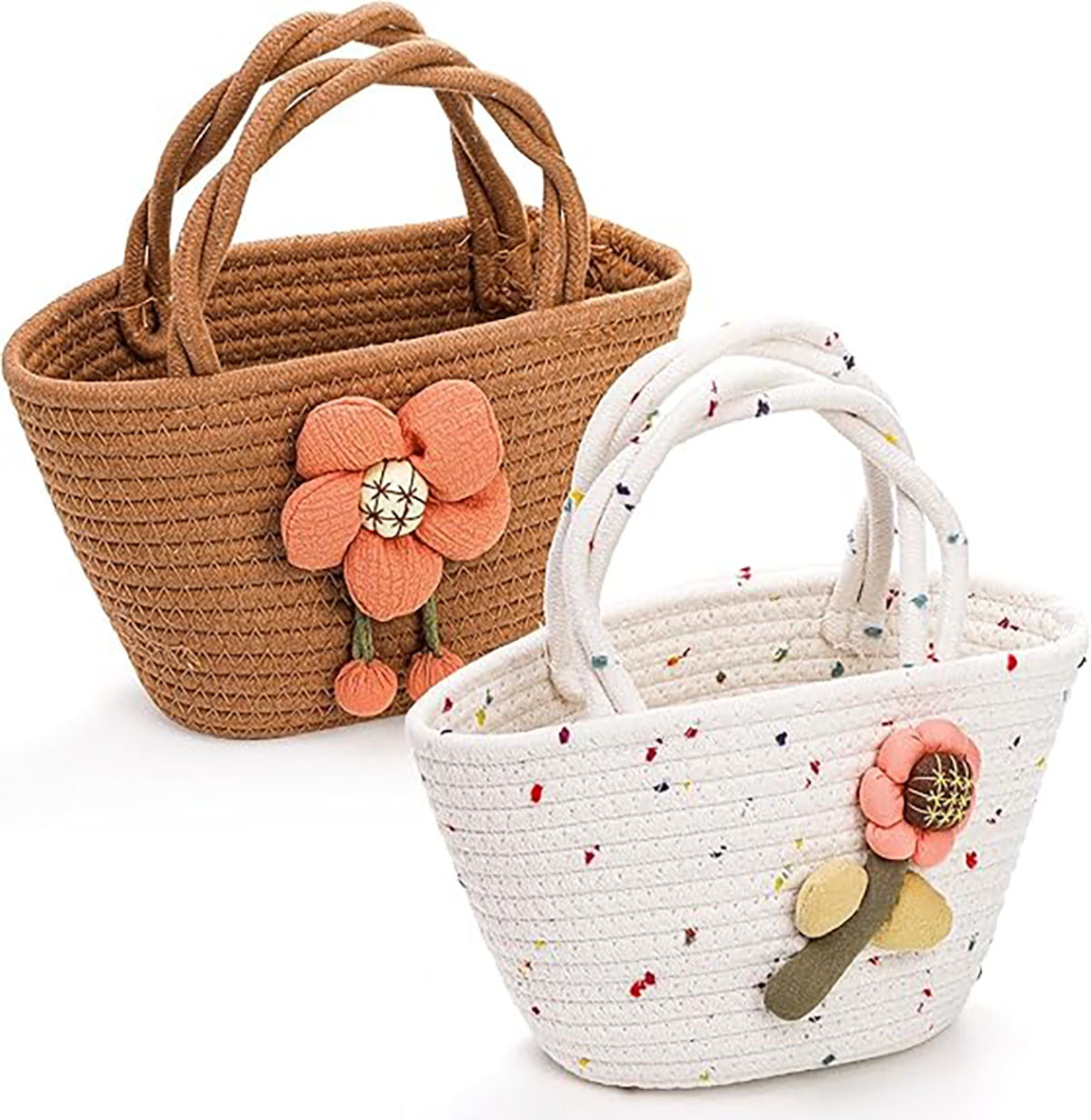 2 PCS Little Girls Purses, Small Flower Handbags with Handles, Cute ...