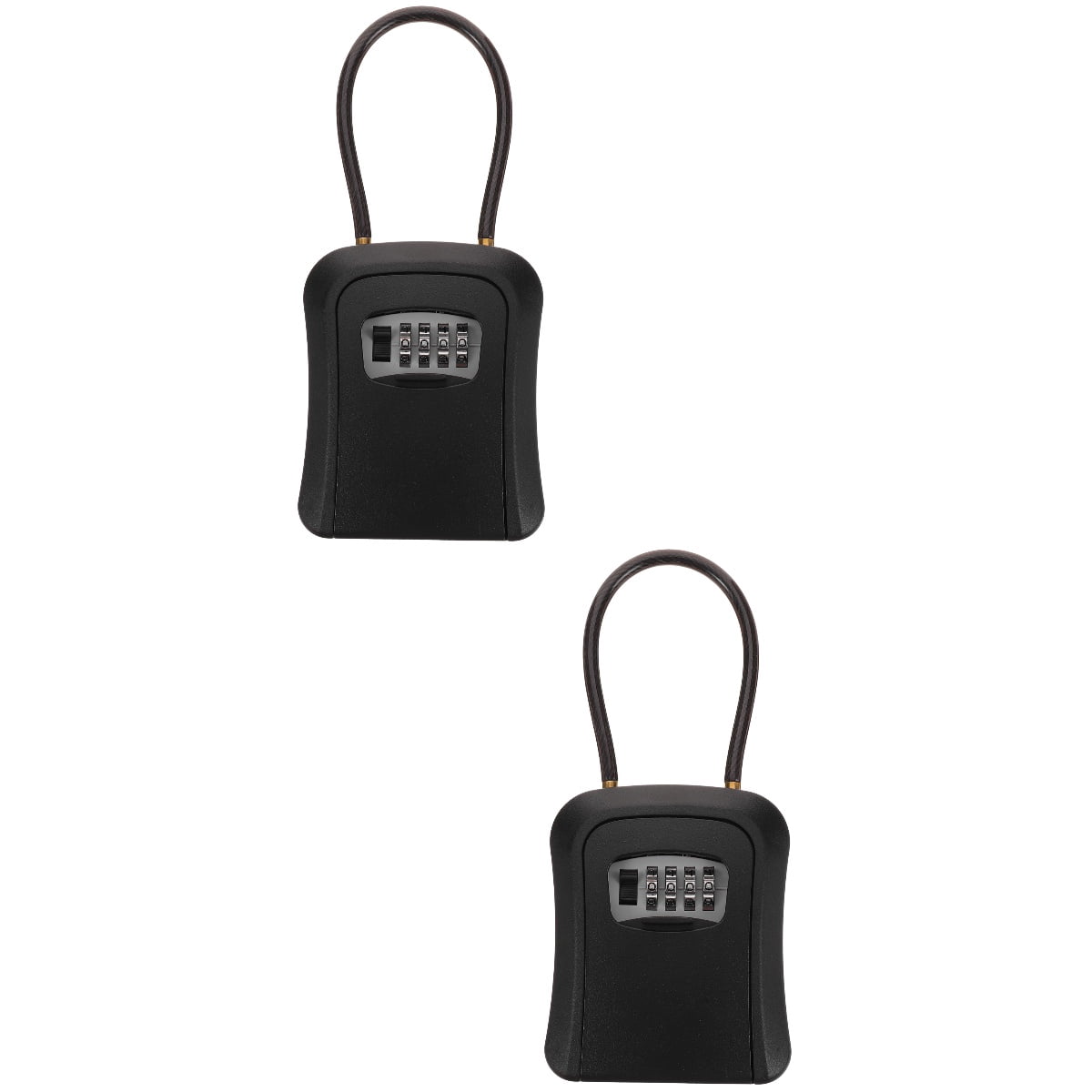 2 PCS Lock Boxes Combination Outdoor Car Wall Mounted Safe Black ...