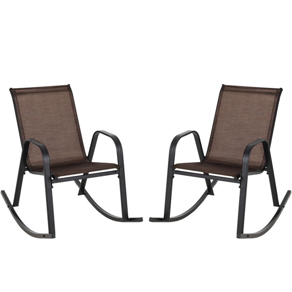 2 PCS Metal Patio Rocking Chair - Walmart.com