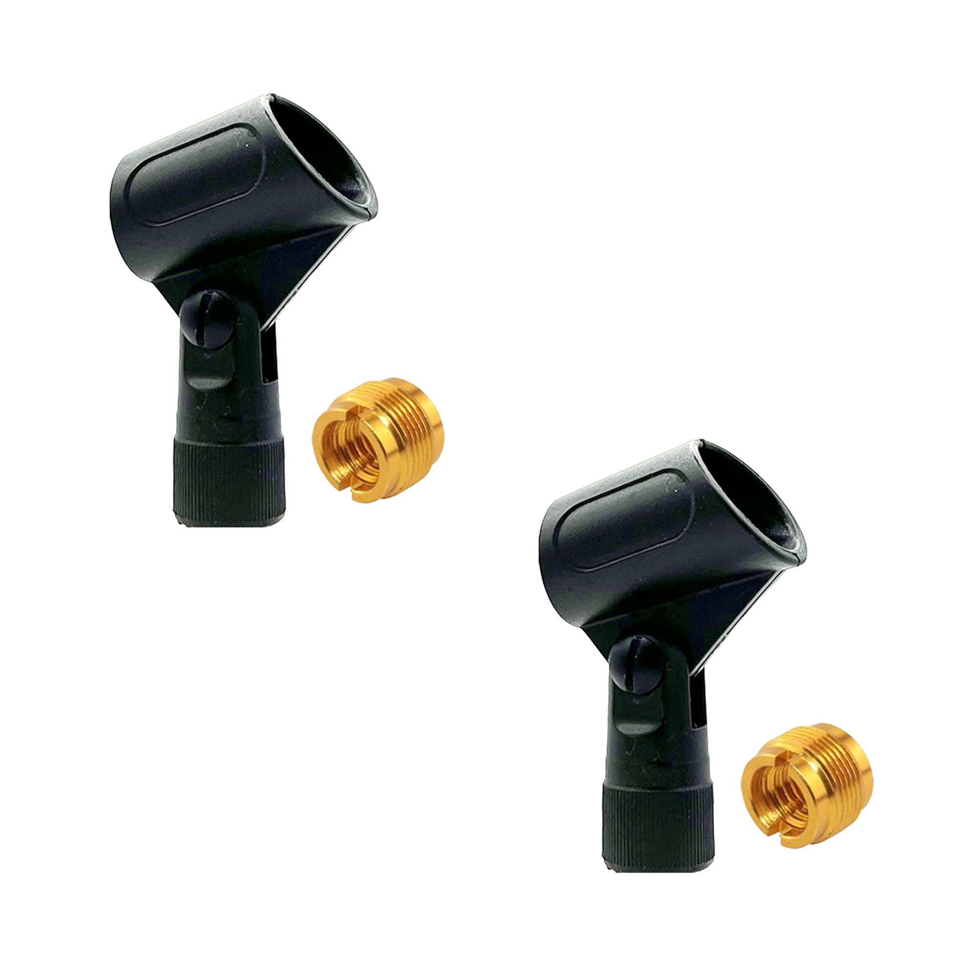 2-PCS Microphone Clip Holder with Adapters (5/8" to 3/8") - Universal ...